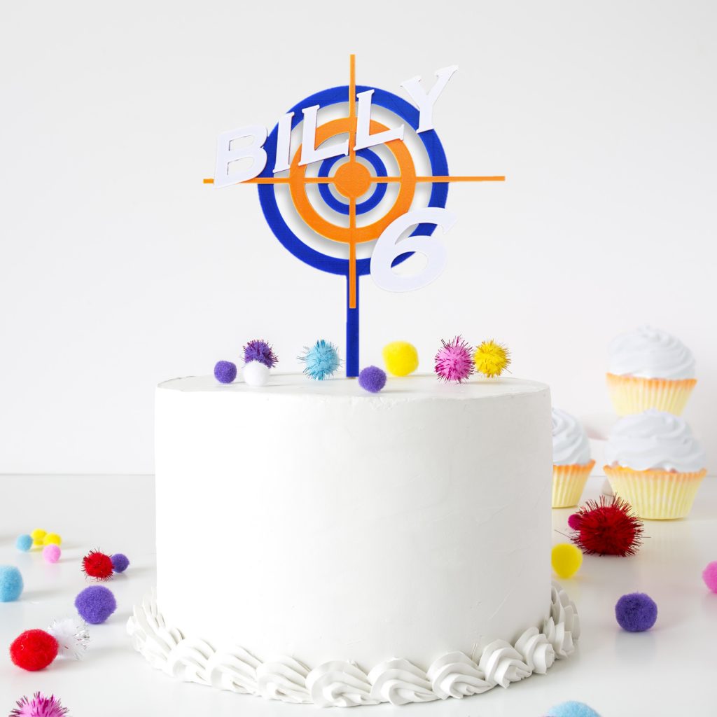 Nerf Target Birthday Cake Topper Personalized – 3D Wade Creations