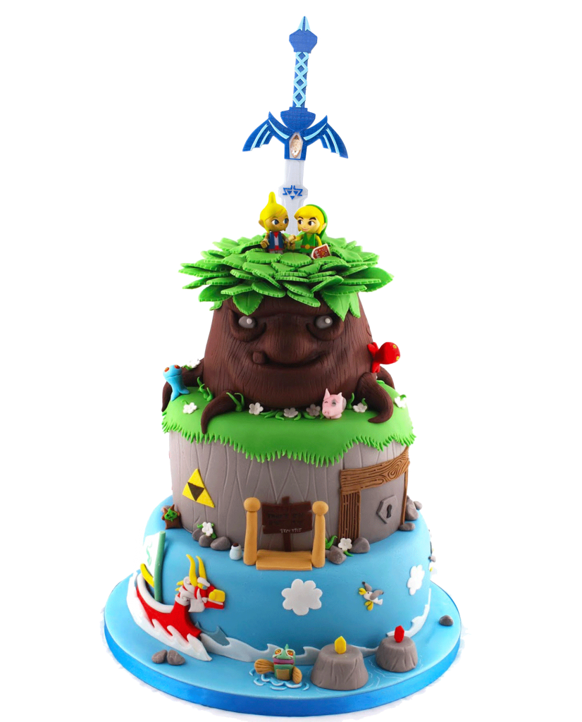 Zelda Master Sword Cake and Zelda Crest Cupcake (1 Doz) Topper Combo ...
