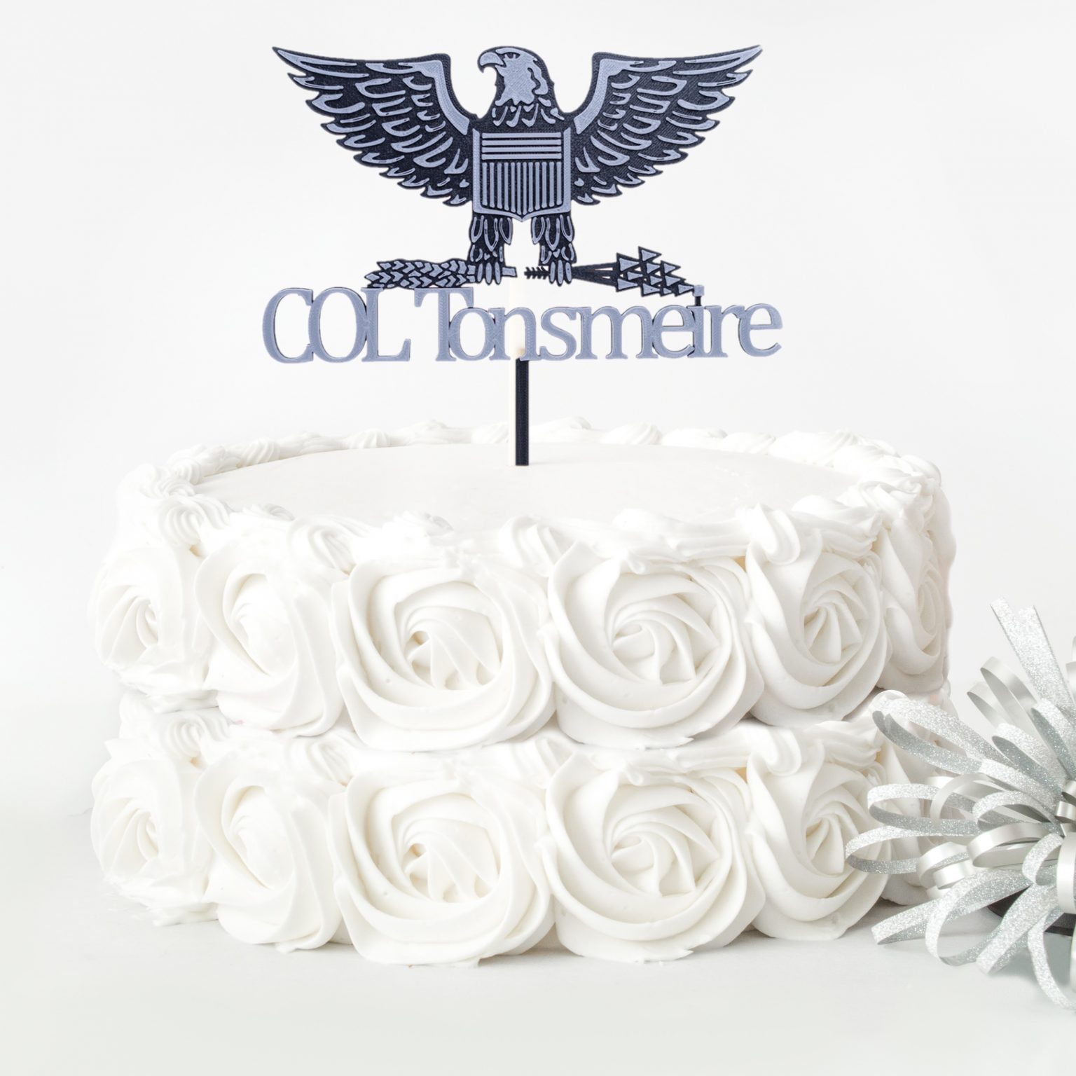 Colonel Rank Eagle Personalized Cake Topper – 3D Wade Creations