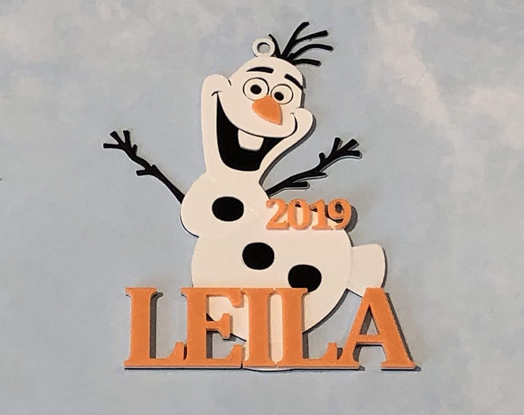 Frozen Olaf Personalized Christmas Ornament – 3D Wade Creations