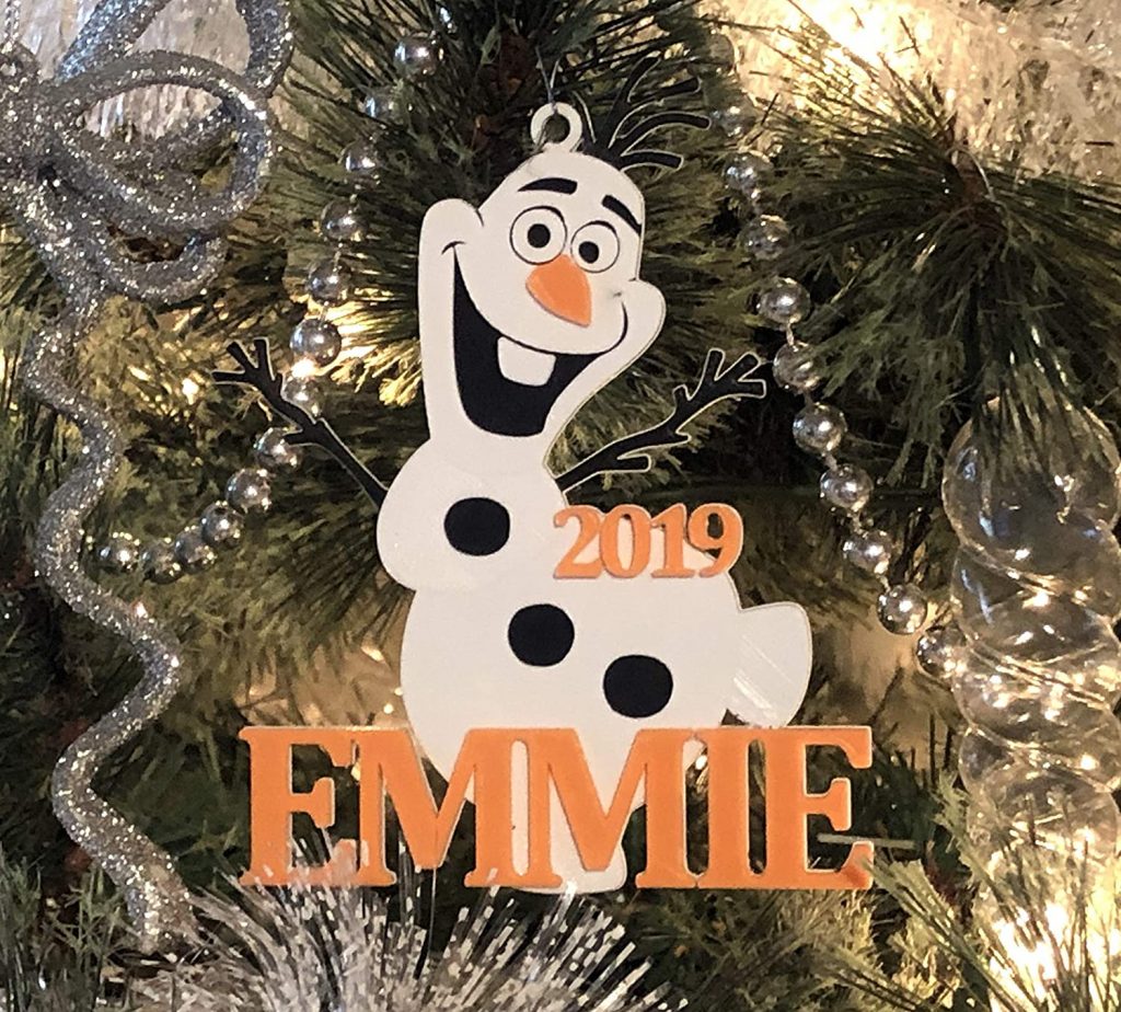 Frozen Olaf Personalized Christmas Ornament – 3D Wade Creations