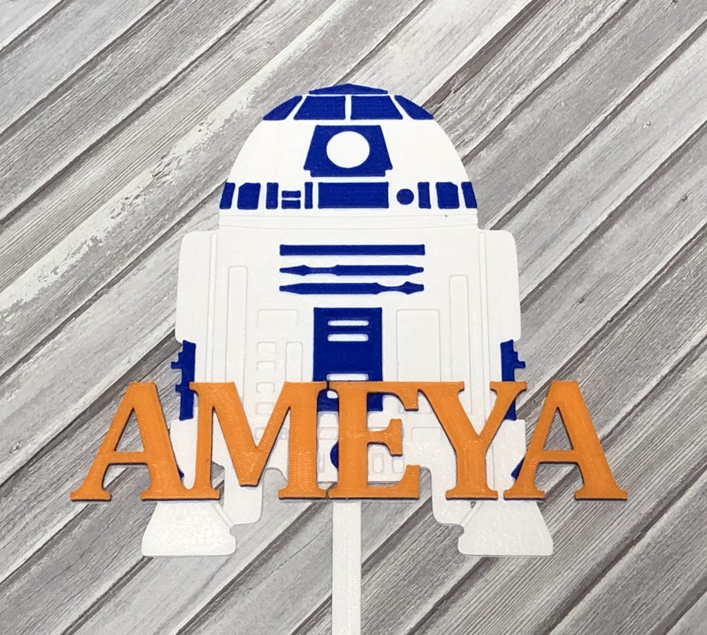 R2D2 Star Wars Personalized Birthday Cake Topper – 3D Wade Creations