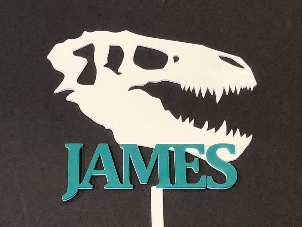 Dinosaur T-Rex Fossil Trex Cake Topper - 3D Wade Creations