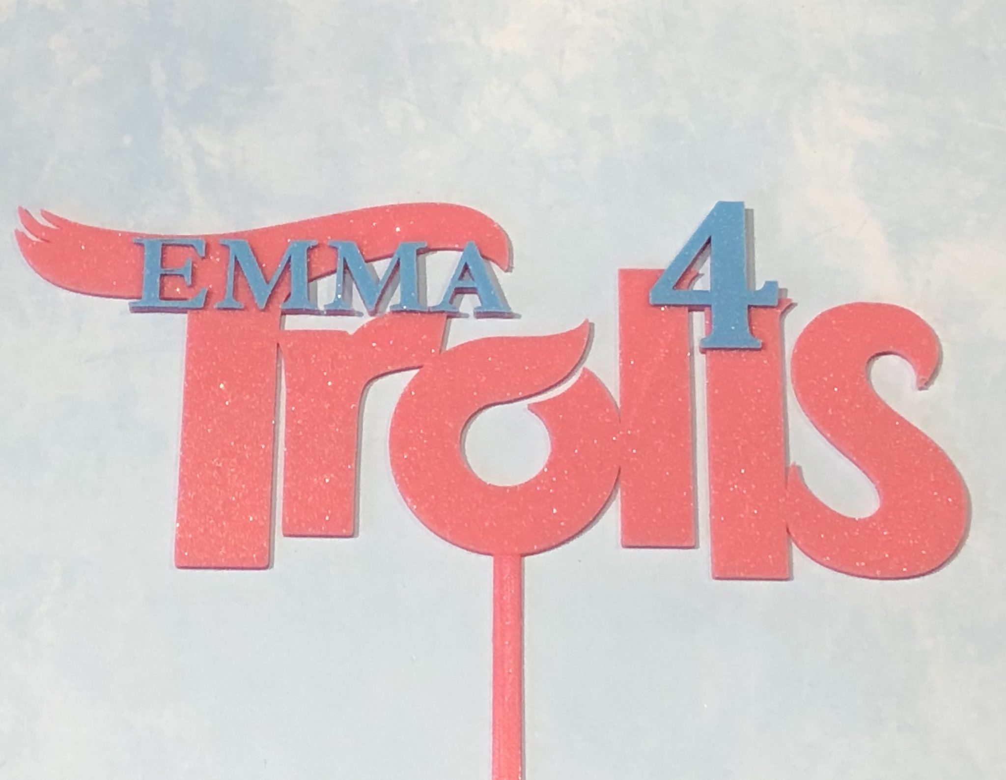 Trolls Personalized Birthday Cake Topper – 3D Wade Creations